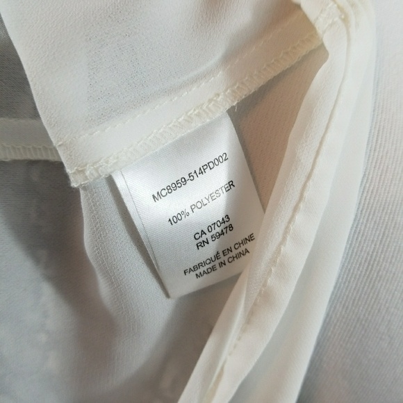 Kenar | Tops | Kenar Womens High Neck Blouse Ivory Blue Sz L | Poshmark